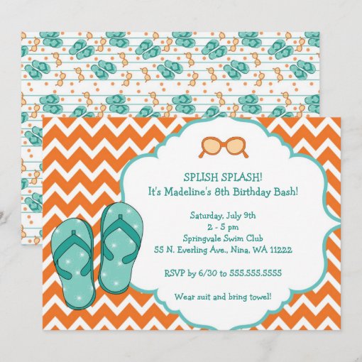 Summer Flip Flop Birthday Party Invite | Zazzle