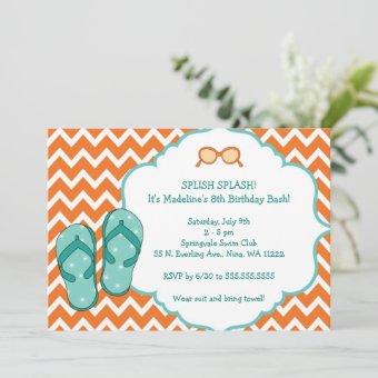 Summer Flip Flop Birthday Party Invite | Zazzle