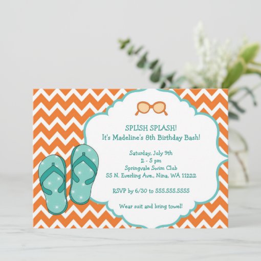 Summer Flip Flop Birthday Party Invite | Zazzle