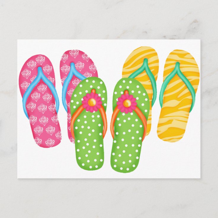 Summer Flip Flops Postcard | Zazzle