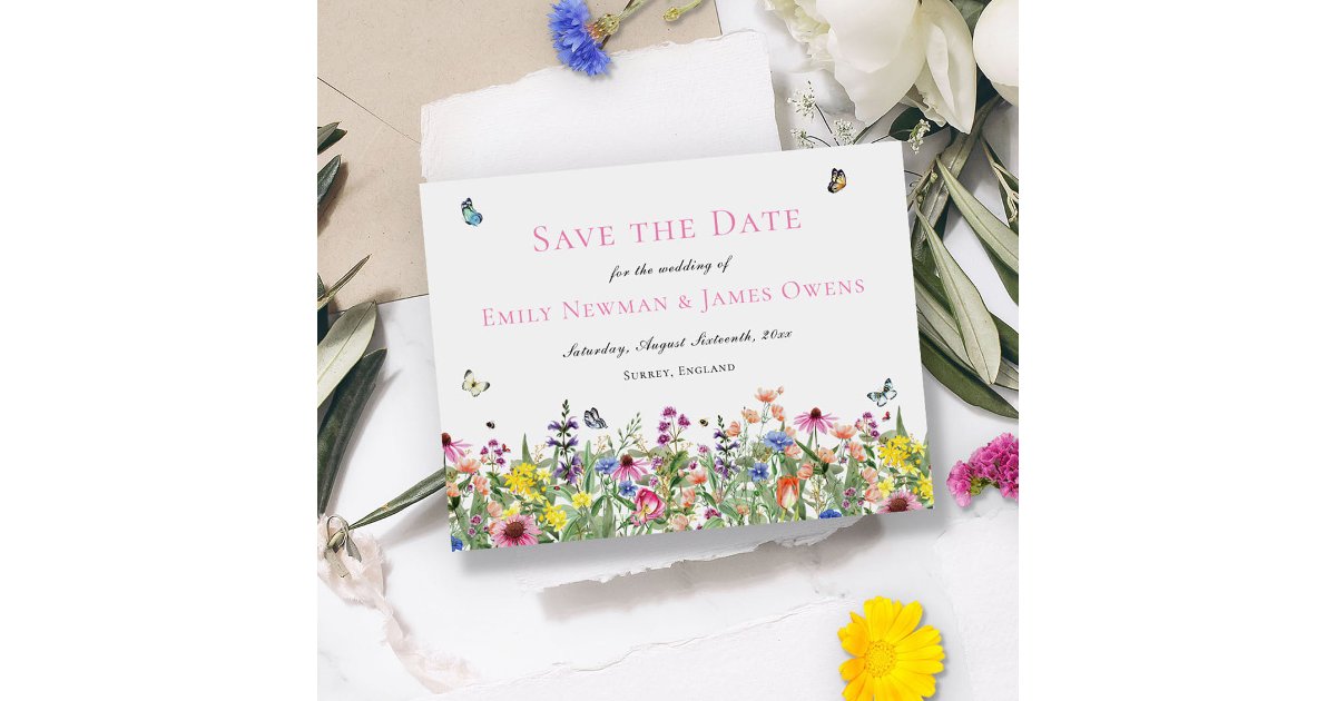 Summer Floral Save the Date Postcard | Zazzle