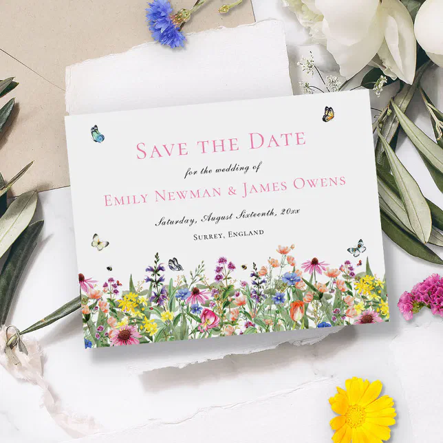 Summer Floral Save the Date Postcard | Zazzle