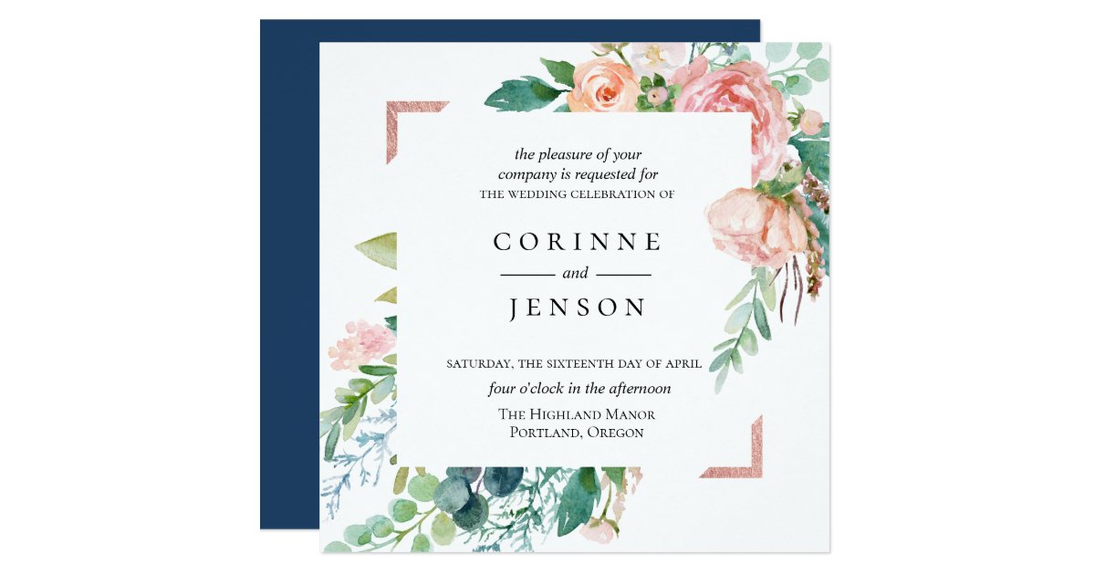 Summer Floral Wedding Invitation | Zazzle.com