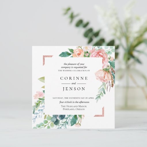 Summer Floral Wedding Invitation | Zazzle