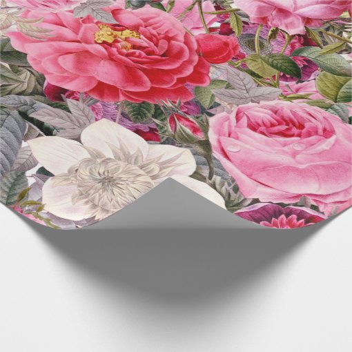 Summer Flower Roses Pattern Wrapping Paper | Zazzle