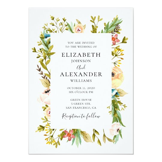 Summer flowers wedding invitation. Spring floral Invitation | Zazzle.com