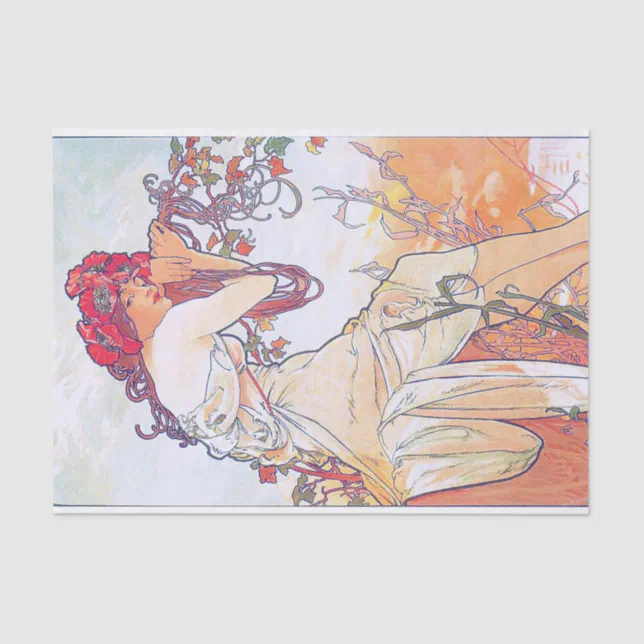 Summer (Four Seasons), Alphonse Mucha Tissue Paper | Zazzle