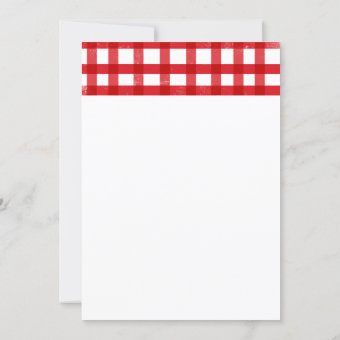 Summer fun backyard bbq grill gingham invitation | Zazzle
