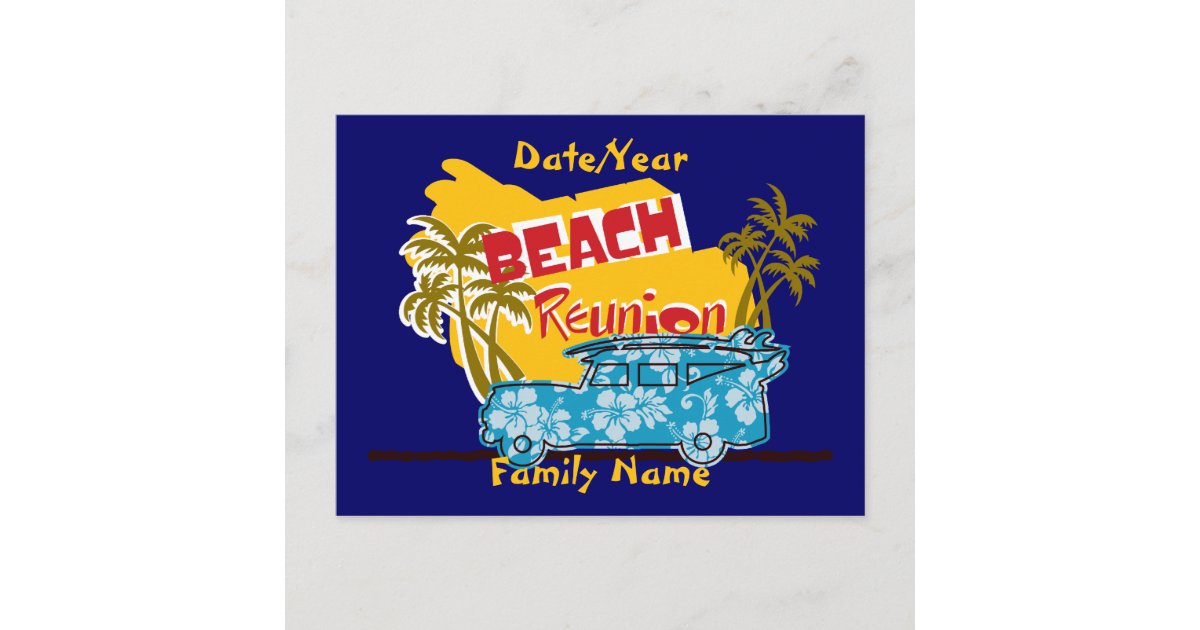 Summer Fun Beach Family Reunion Postcard | Zazzle