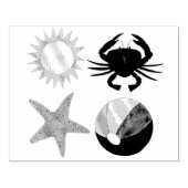 Summer Fun Crab Beach Ball Sunshine Starfish Rubber Stamp | Zazzle