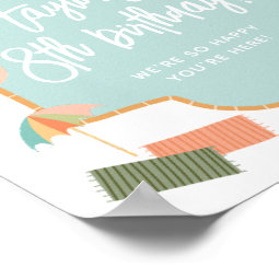 Summer Fun Girl Pool Birthday Party Welcome Sign | Zazzle