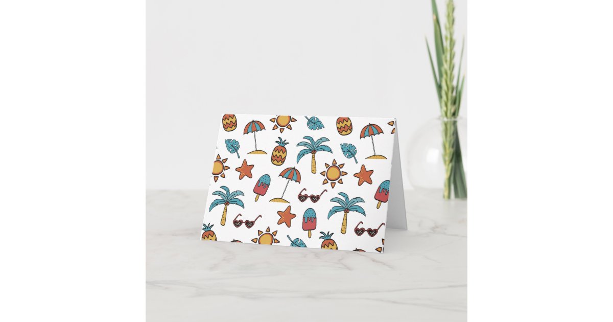 Summer Fun pattern Card | Zazzle