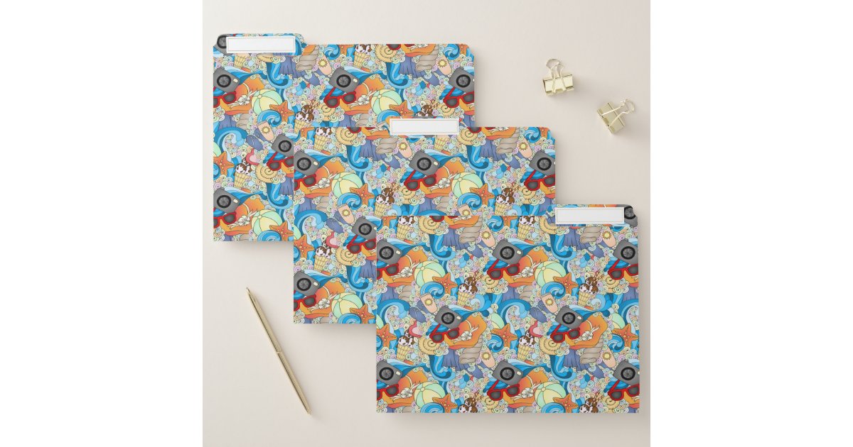 Summer Fun Pattern File Folder | Zazzle