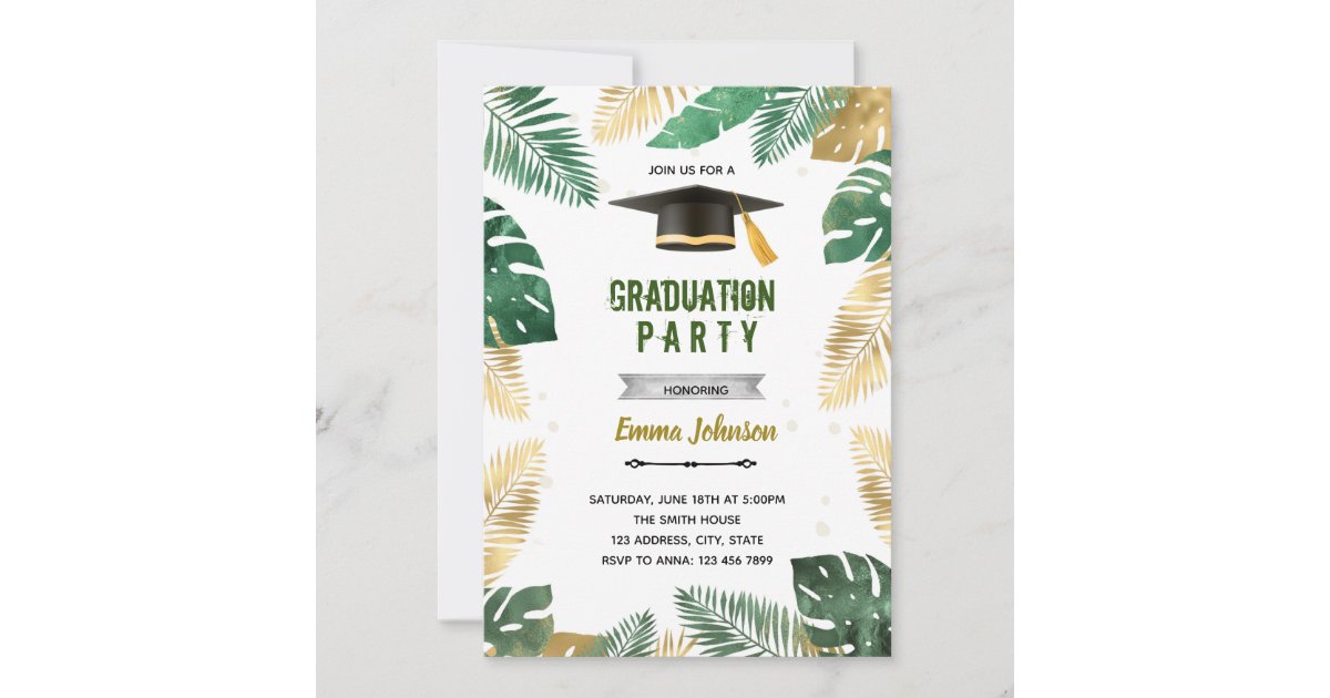 Summer graduation theme invitation | Zazzle
