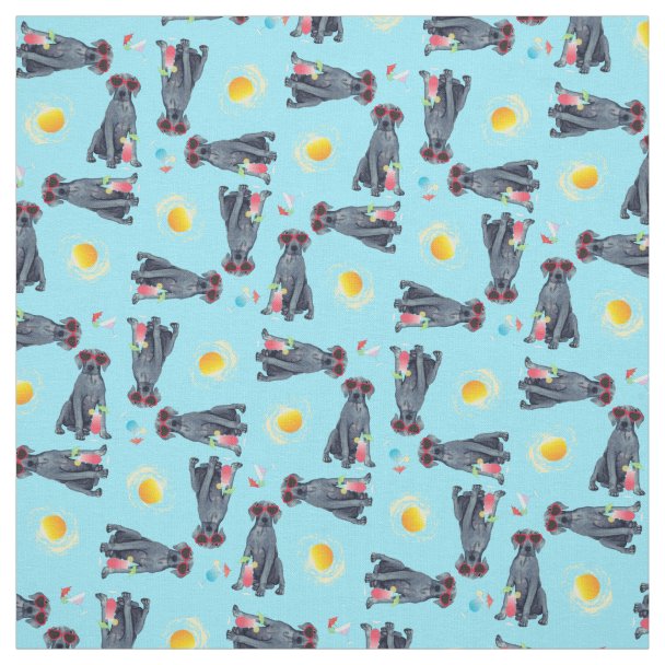 I Love my Great Dane Fabric | Zazzle