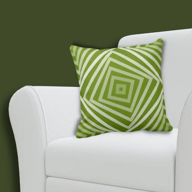 Summer Green Spiral Box Pattern Throw Pillow | Zazzle