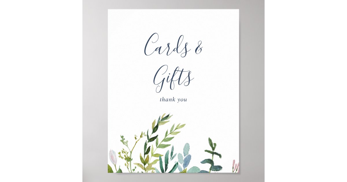 Summer Greenery Cards and Gifts Sign | Zazzle