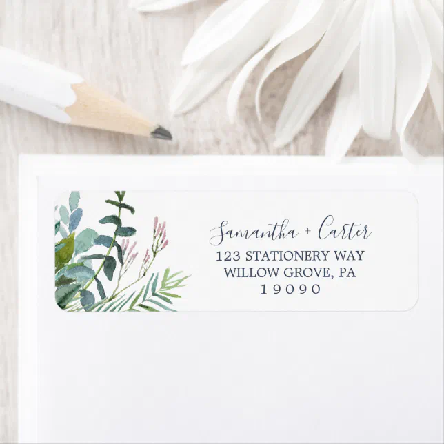 Summer Greenery Return Address Label | Zazzle