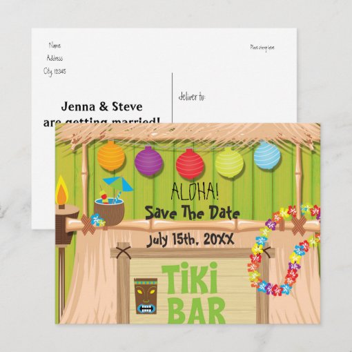 Summer Hawaiian Tiki Party Event Postcard | Zazzle