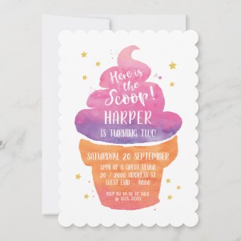 Summer Ice Cream Birthday Party Invitation | Zazzle