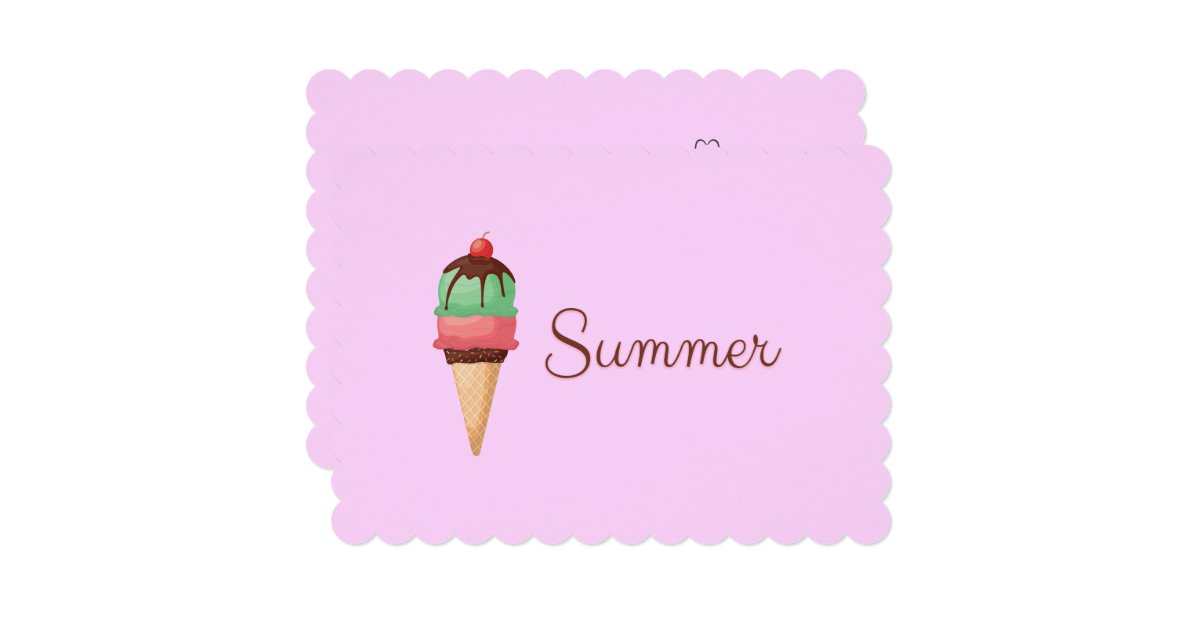 Summer Ice Cream End of School Party Invitation | Zazzle.com