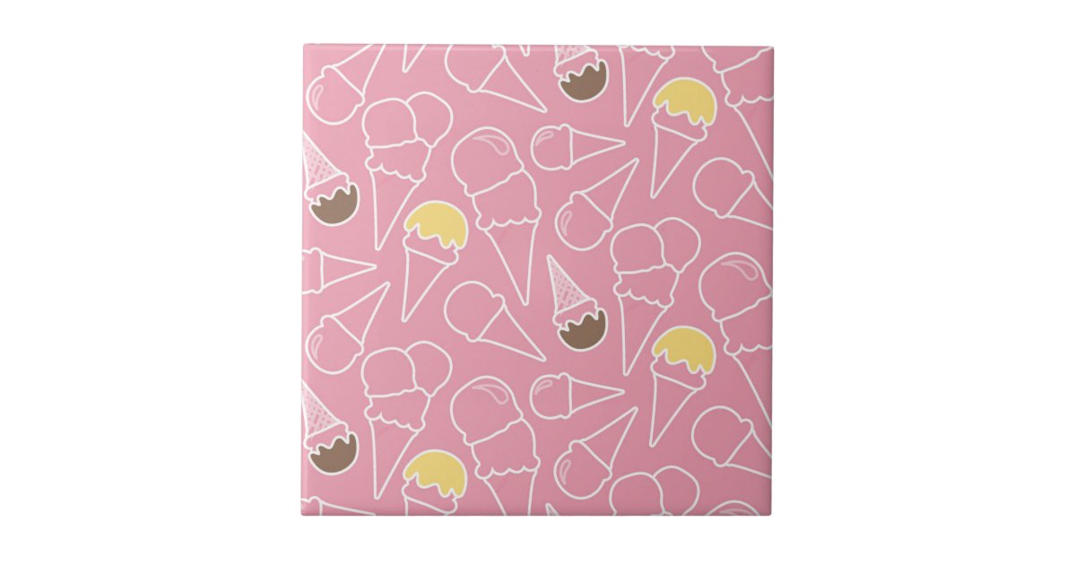 Summer Ice Cream Pattern Ceramic Tile | Zazzle