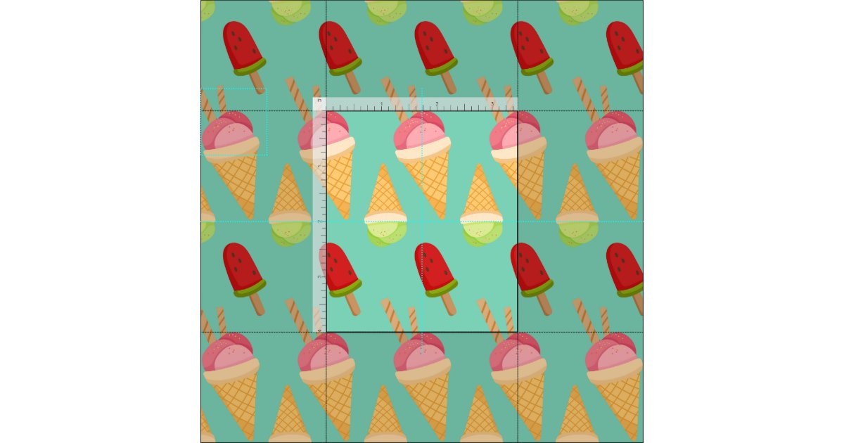 Summer Ice Cream Pattern Fabric | Zazzle