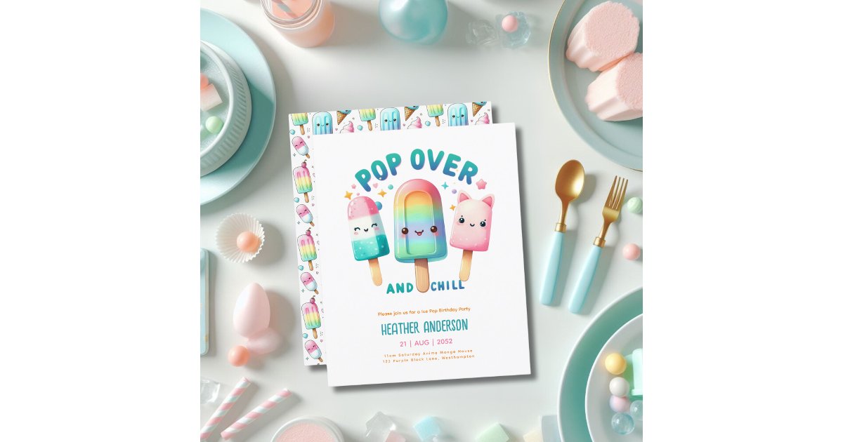 Summer Ice Pop Popsicle Ice Cream Birthday Kids | Zazzle
