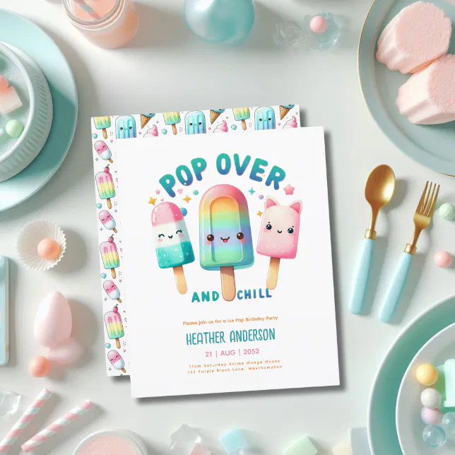 Summer Ice Pop Popsicle Ice Cream Birthday Kids | Zazzle