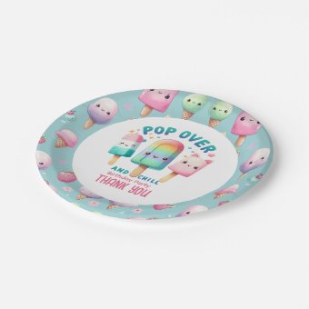 Summer Ice Pop Popsicle Ice Cream Birthday Kids Paper Plates | Zazzle