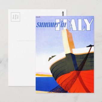 Summer in Italy Vintage Travel Postcard | Zazzle