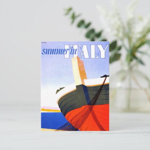 Summer in Italy Vintage Travel Postcard | Zazzle