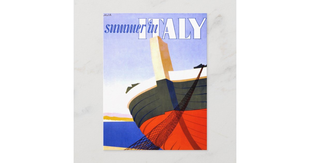 Summer in Italy Vintage Travel Postcard | Zazzle