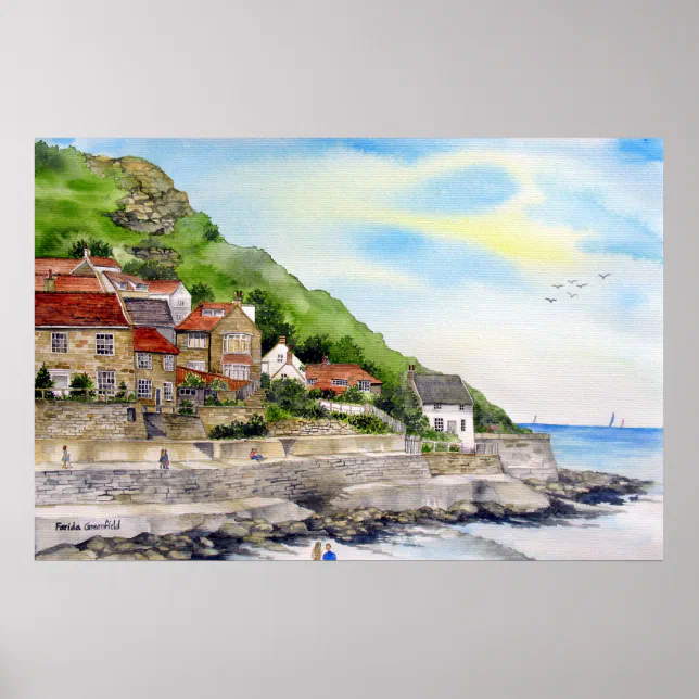 Summer in Runswick Bay by Farida Greenfield Poster | Zazzle