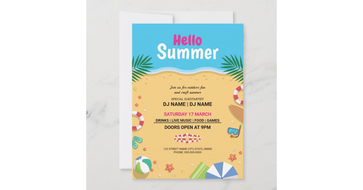 Summer Invitation Flyer | Zazzle