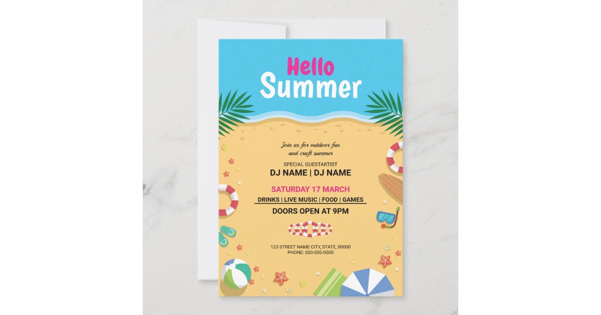 Summer Invitation Flyer | Zazzle