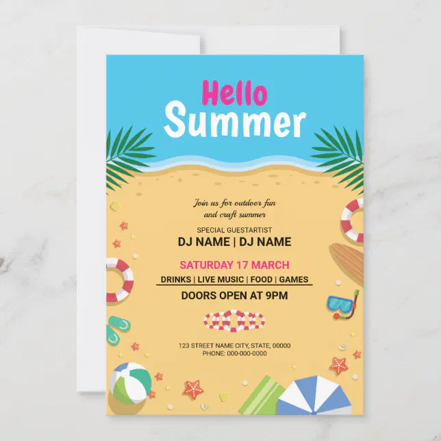 Summer Invitation Flyer | Zazzle