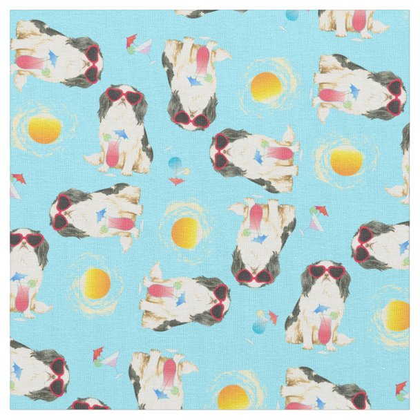 I Love my Japanese Chin Fabric | Zazzle