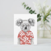 Summer koala (red) postcard | Zazzle