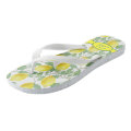 Summer Lemon Pattern Initial Yellow White Lemonade Flip Flops | Zazzle