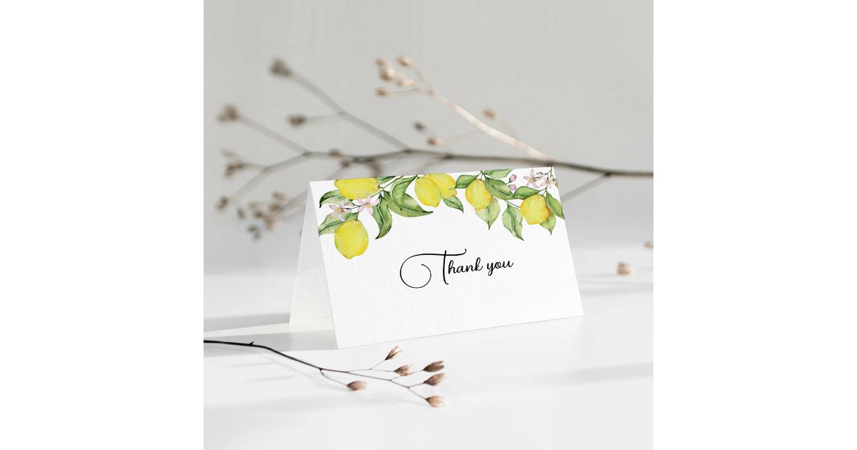 Summer Lemons Thank You Note Card | Zazzle