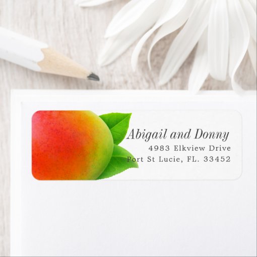 Summer Mango | Custom Address Label | Zazzle