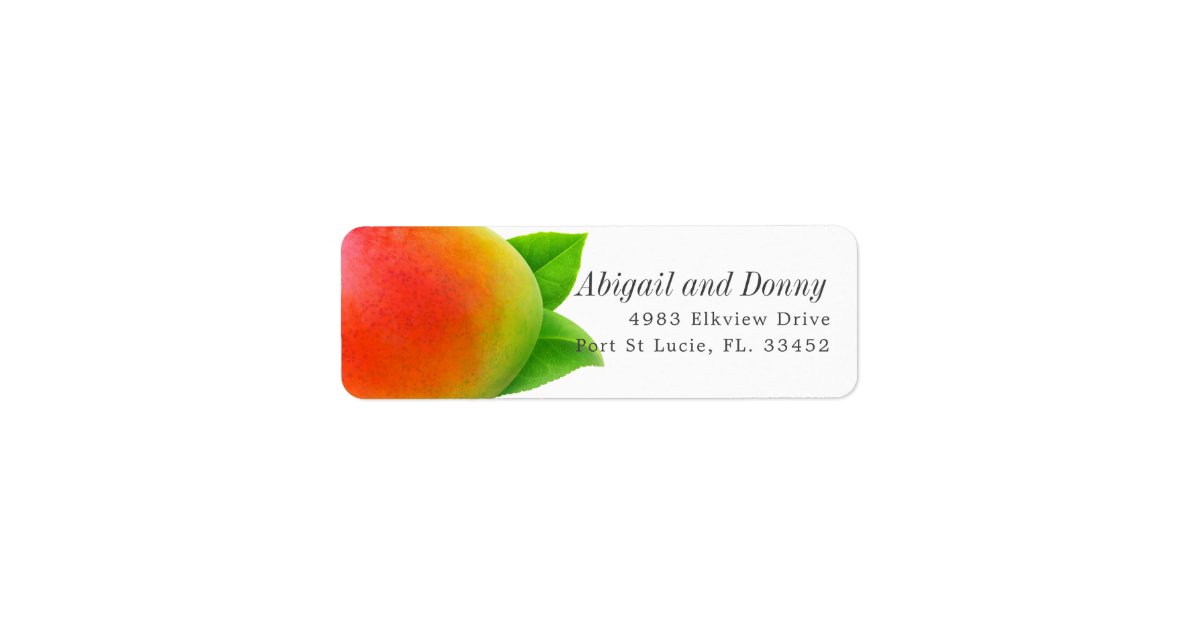 Summer Mango | Custom Address Label | Zazzle