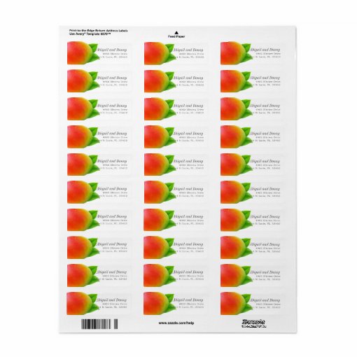 Summer Mango | Custom Address Label | Zazzle