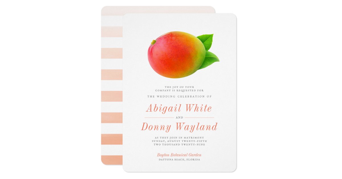 Summer Mango | Wedding Celebration Invitation | Zazzle.com