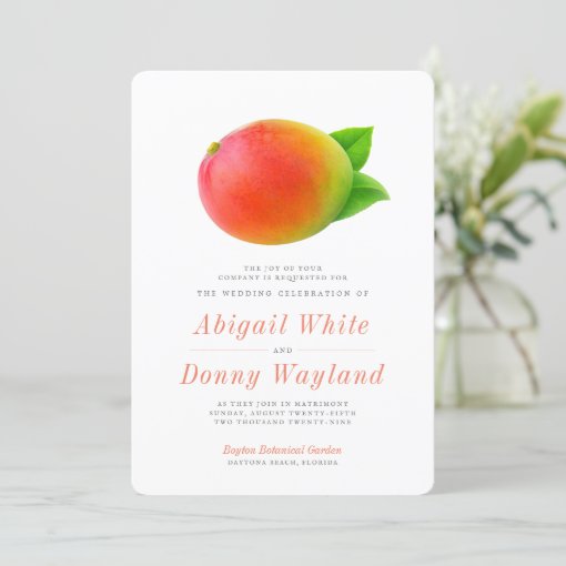 Summer Mango | Wedding Celebration Invitation | Zazzle