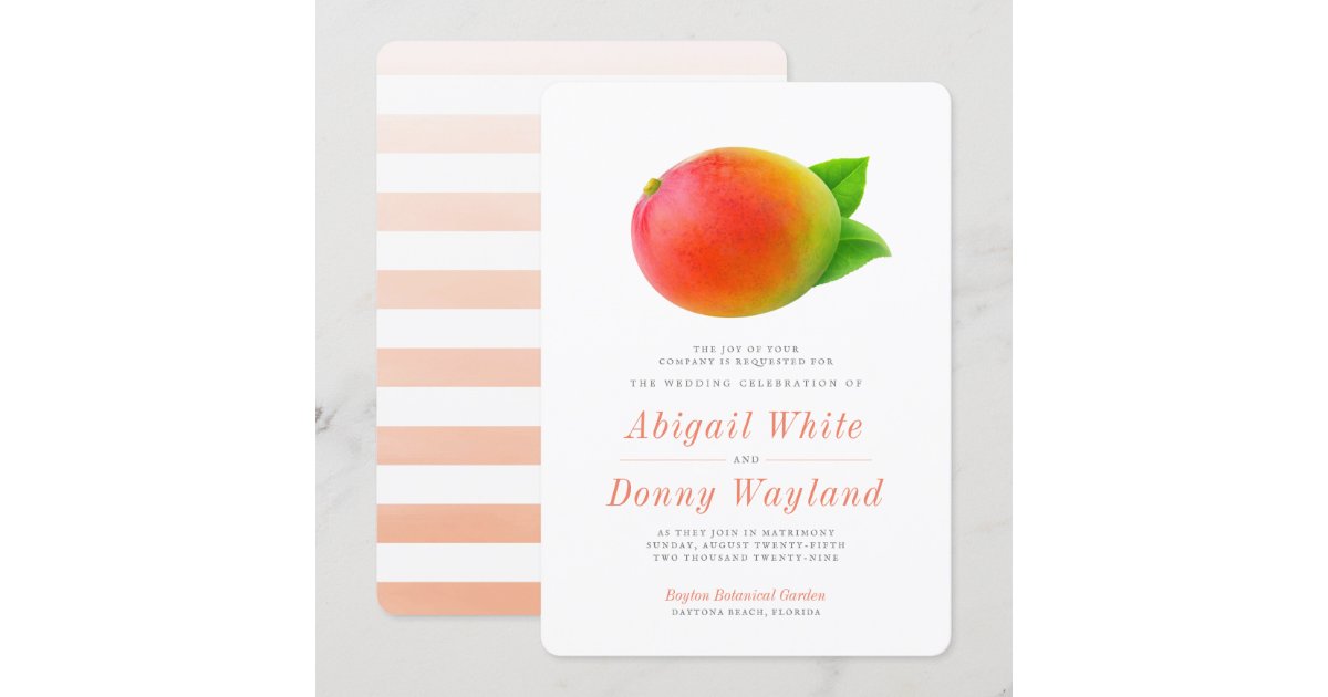 Summer Mango | Wedding Celebration Invitation | Zazzle