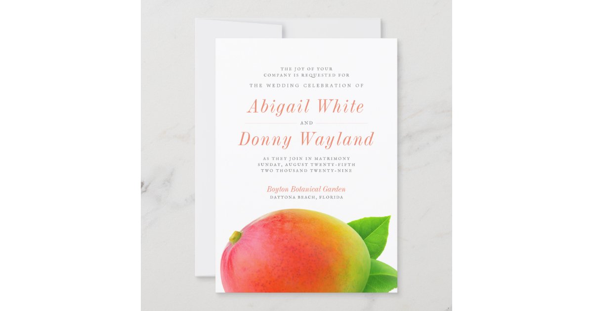 Summer Mango | Wedding Celebration Invite | Zazzle