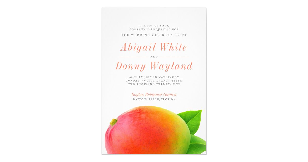 Summer Mango | Wedding Celebration Invite | Zazzle.com