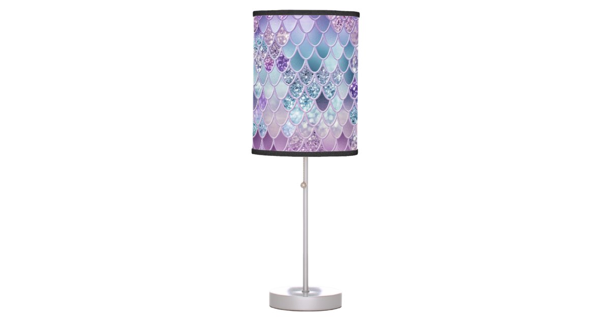 Summer Mermaid Glitter Scales #11 (Faux Glitter) Table Lamp | Zazzle